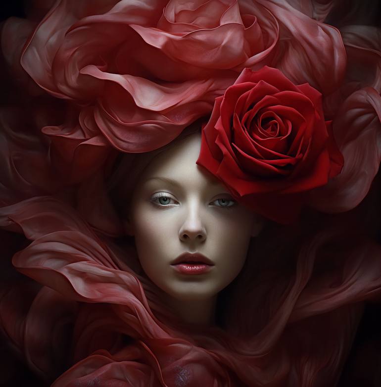 Red Rose Digital by Teodora Dimitrova | Saatchi Art