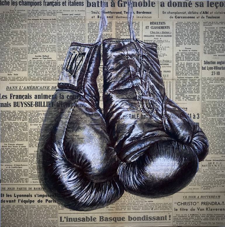 The boxing gloves Painting by Samuel Guillemot | Saatchi Art