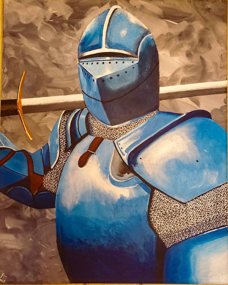 knight in blue Painting by Jonathan Call | Saatchi Art