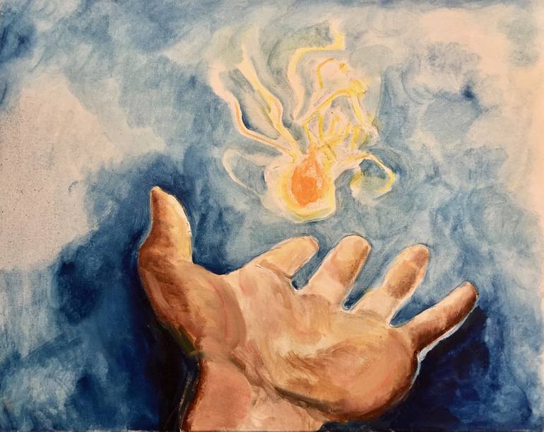 Hand of God Painting by Elizabeth Kenney | Saatchi Art
