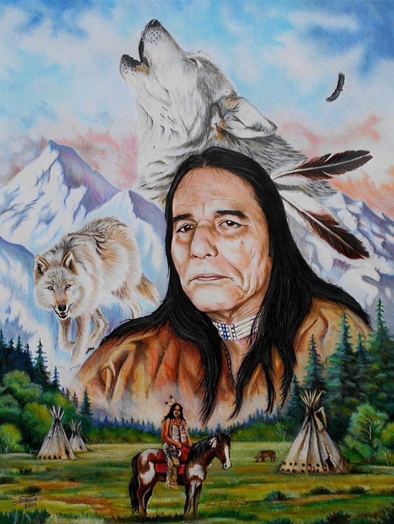 Chief Crazy Wolf Drawing by Taha Mansour | Saatchi Art