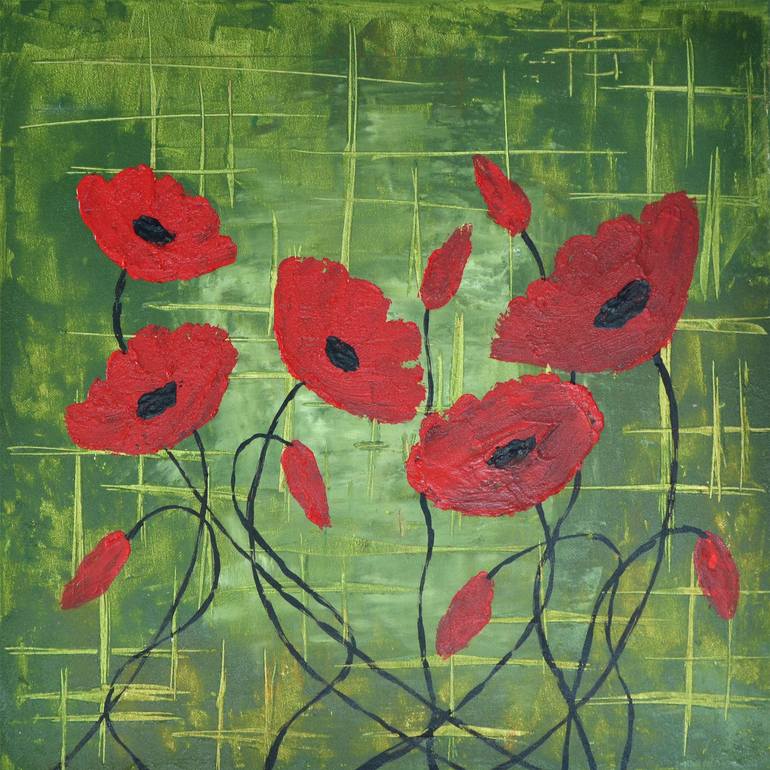 Red Poppies 58 Painting by Tanja Bell | Saatchi Art