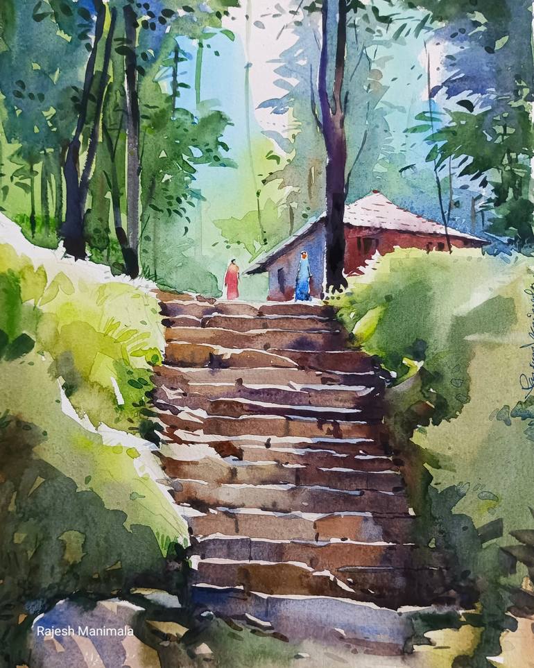 Nostalgia home Painting by Rajesh Manimala | Saatchi Art