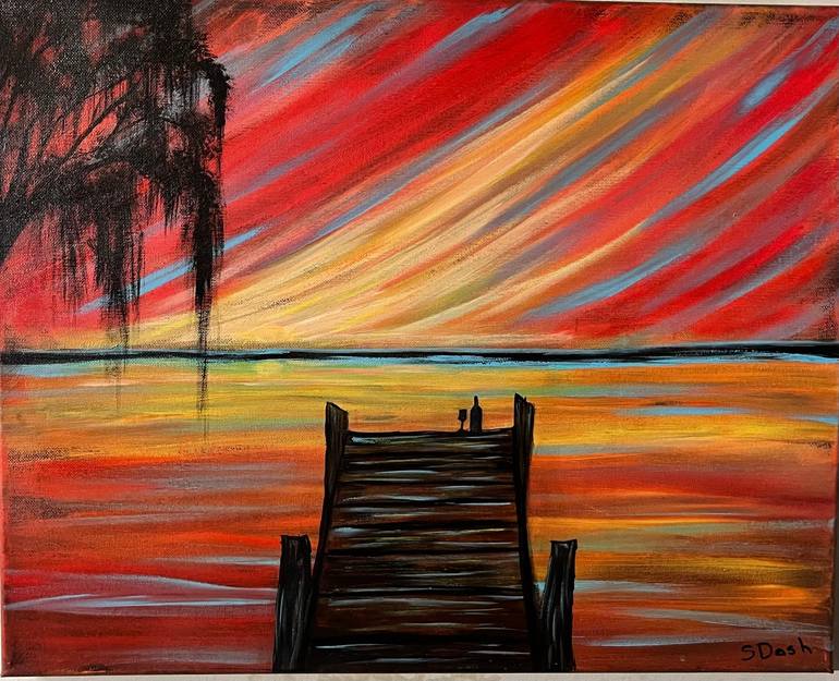 Red Sky Painting by Stephanie Dashiell | Saatchi Art