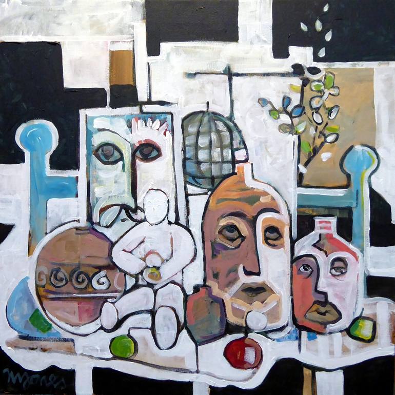 Triple Self Portrait Painting by Micheal Jones | Saatchi Art