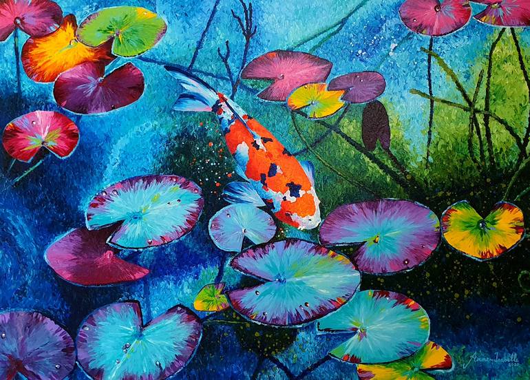 Bassin bleu Painting by Anne-Isabelle Bonifassi | Saatchi Art