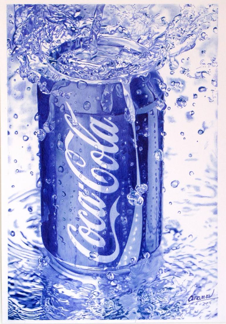 Boite de coca explosive Drawing by Jacky Ananou | Saatchi Art