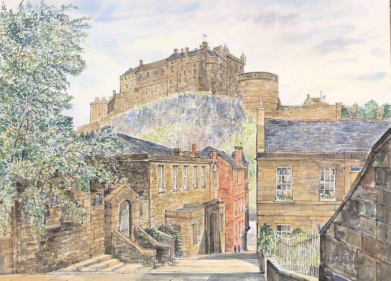 Edinburgh Castle Painting by Alan Stuttle Ndd Rca | Saatchi Art