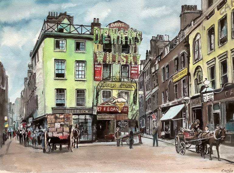 Original watercolour painting old London scene Painting by Darren Carey ...