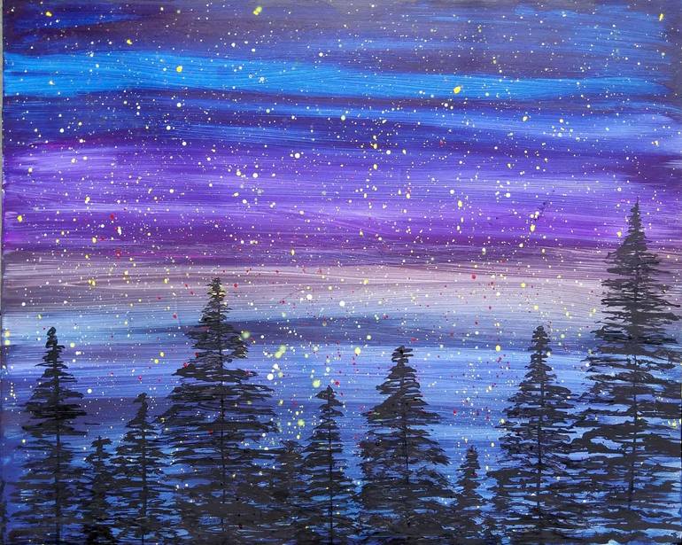 Night view Painting by Dengelic Haze | Saatchi Art