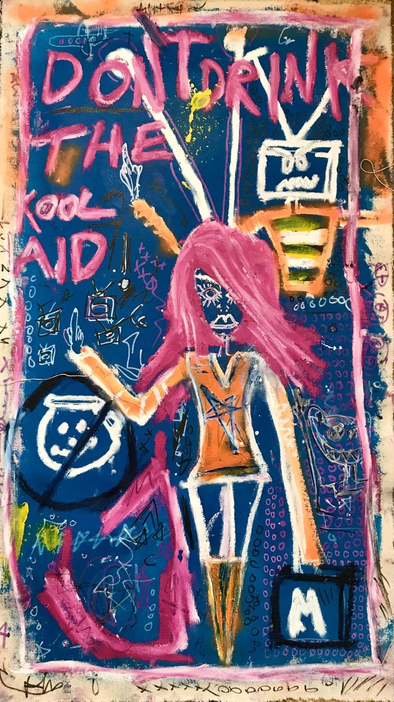 Don't drink the kool aid blue Painting by Dominic Massaro | Saatchi Art