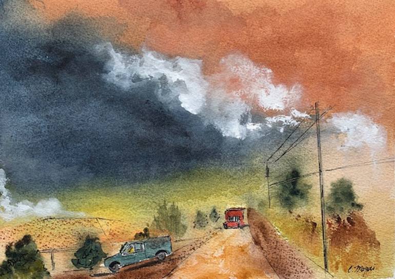 California Burning #1 Painting by Carol Magai | Saatchi Art