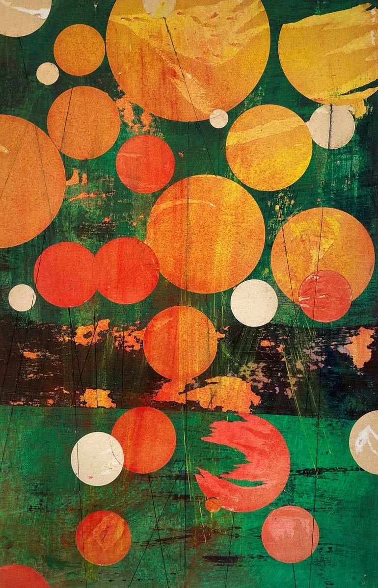 Landscape with balloons Painting by Rohail Aslam | Saatchi Art