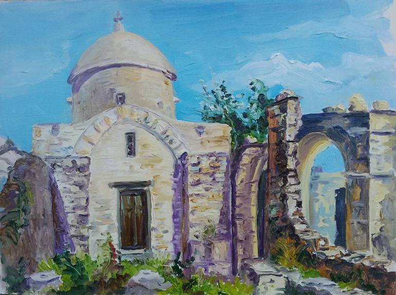 Timios Stavros Monastery. Cyprus. Study Painting by Dmitry Lazarev ...
