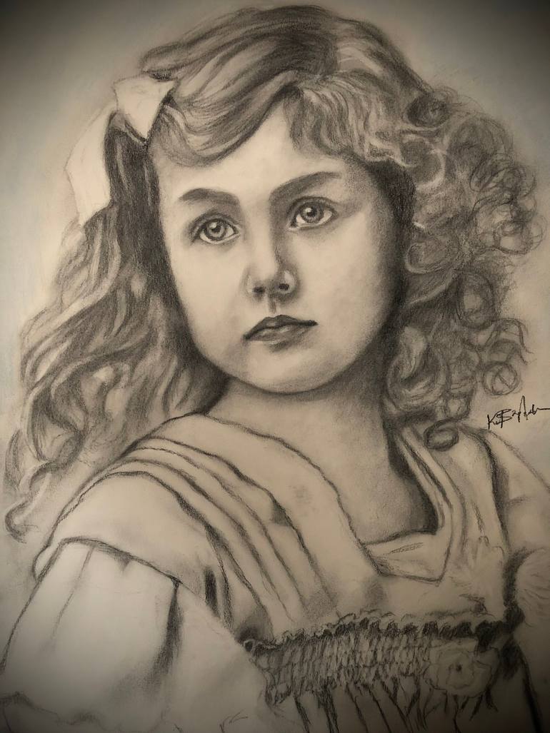 Victorian child Drawing by Kalliope Varlamiti | Saatchi Art