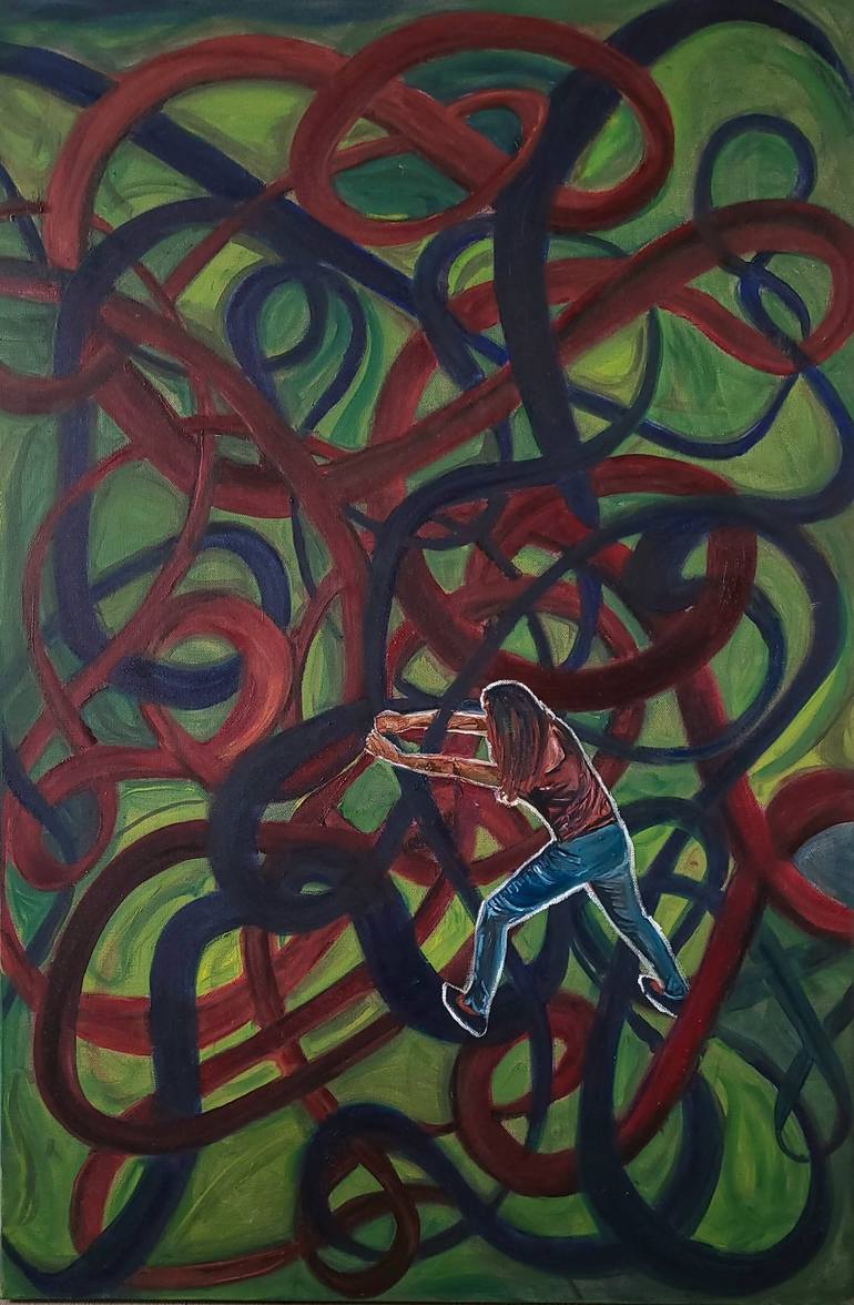 Detangle the maze of thoughts Painting by Rachana Mathradan | Saatchi Art