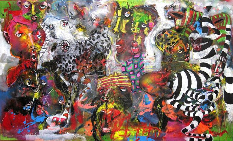 The Wildebeests I never saw in Namibia Painting by Rex Dixon | Saatchi Art