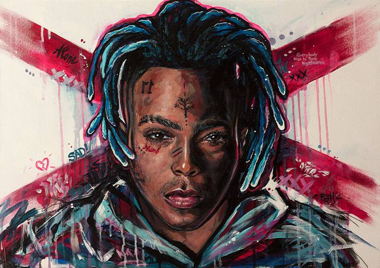 XXXTentacion Portrait of the legendary rap musician Original acrylic ...