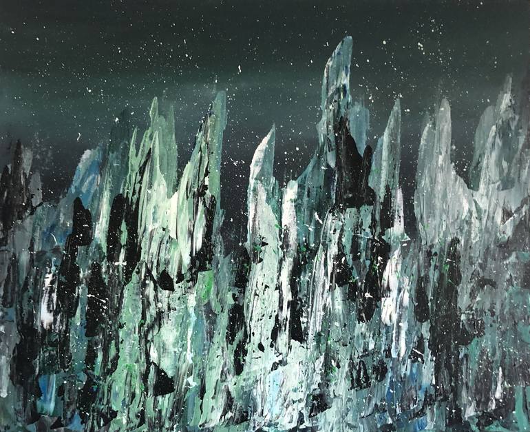 Turquoise peaks Painting by Amy Ings | Saatchi Art