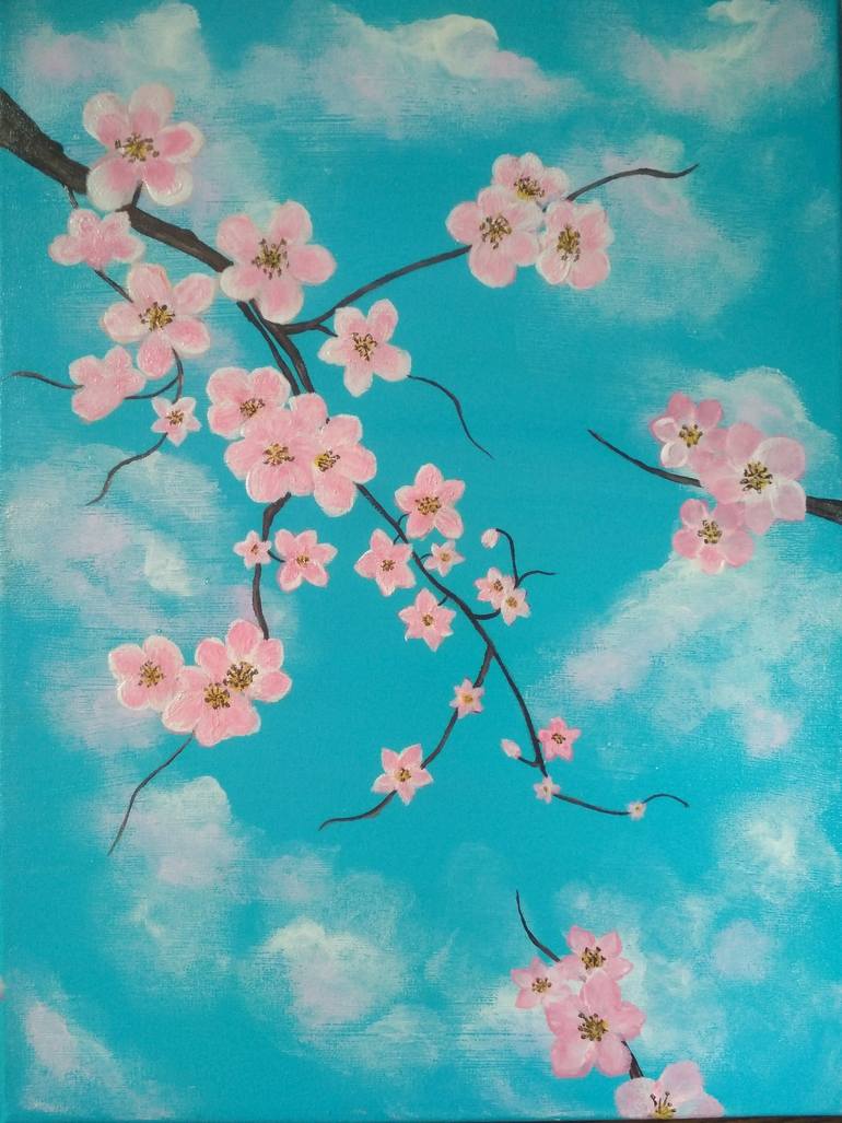 SakurA Painting by Liliia Shvydka | Saatchi Art