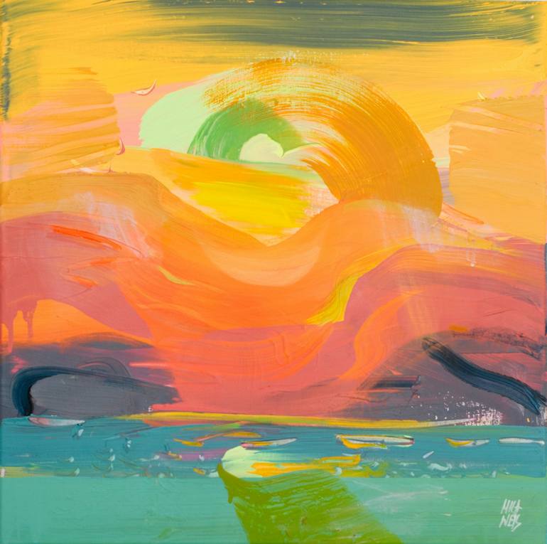 Sunset Colors No. 5 Painting by Mila Weis | Saatchi Art