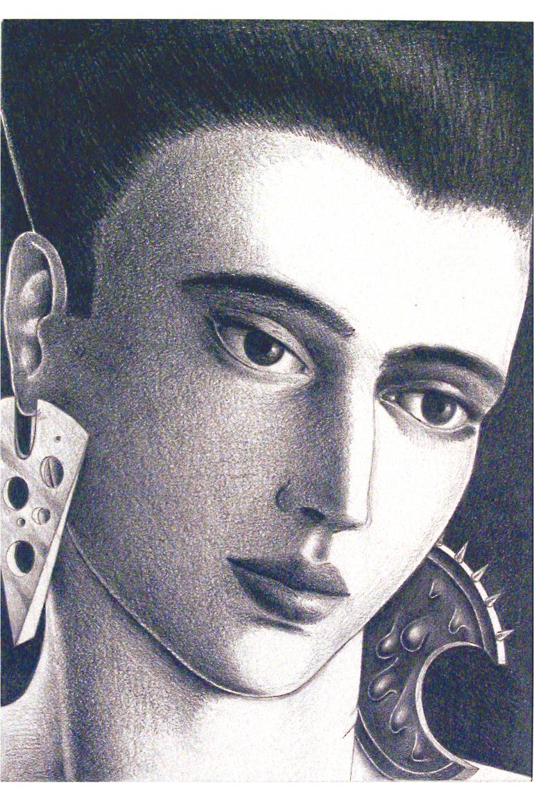 Girl with sadistic/masochist and cheese earrings Drawing by ...