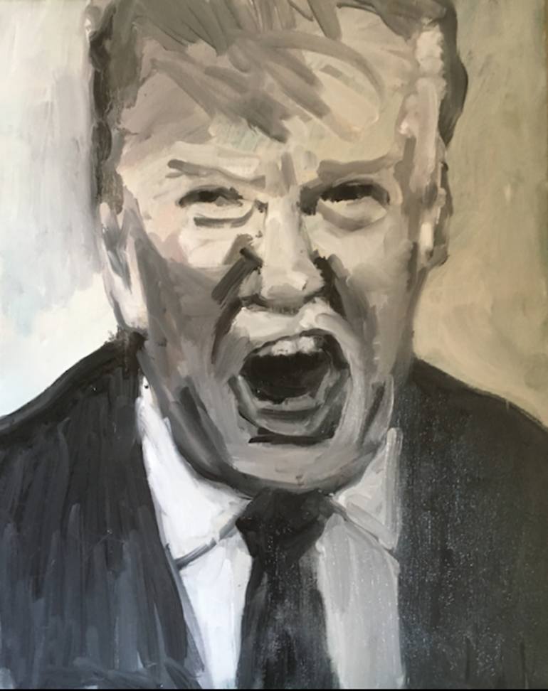 Portrait of a Lunatic Painting by Jerry Ross | Saatchi Art