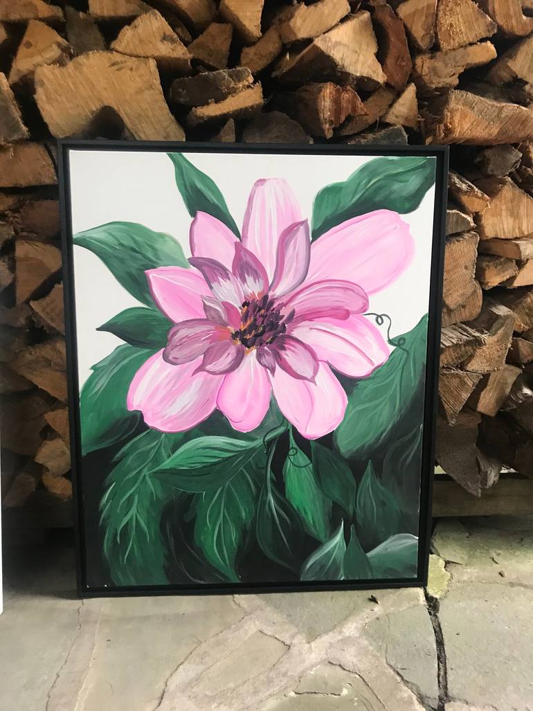 Pink flower Painting by Jennifer Weigand | Saatchi Art