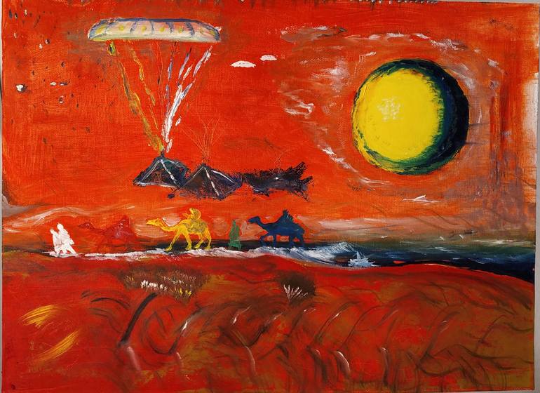 Nomadic transition through the desert Painting by Pavel Penchev ...