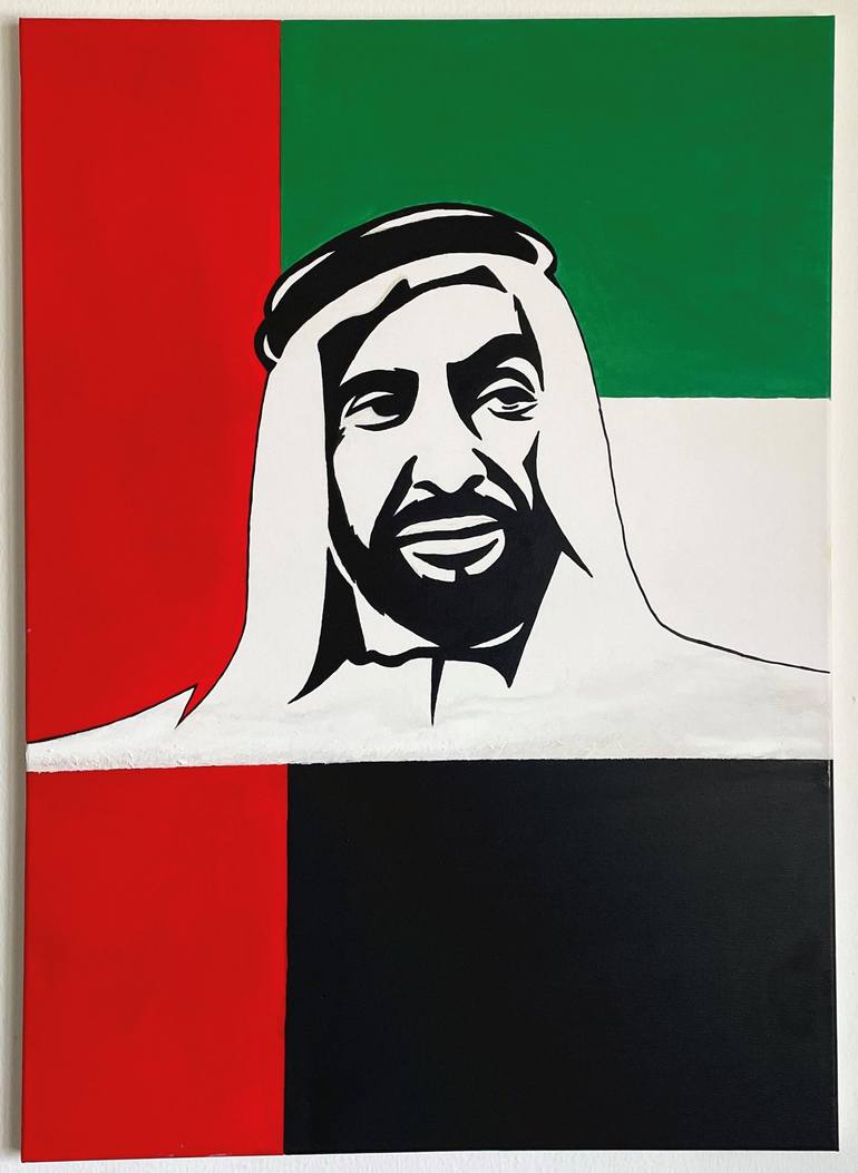 Sheikh Zayed Bin Sultan Al-Nahyan Painting by Adarsh Padmanabhan ...