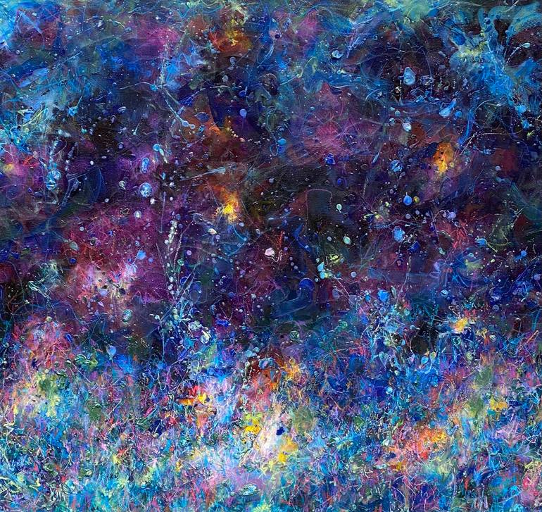 Playing in the Sky Garden Painting by Tanya Roland | Saatchi Art