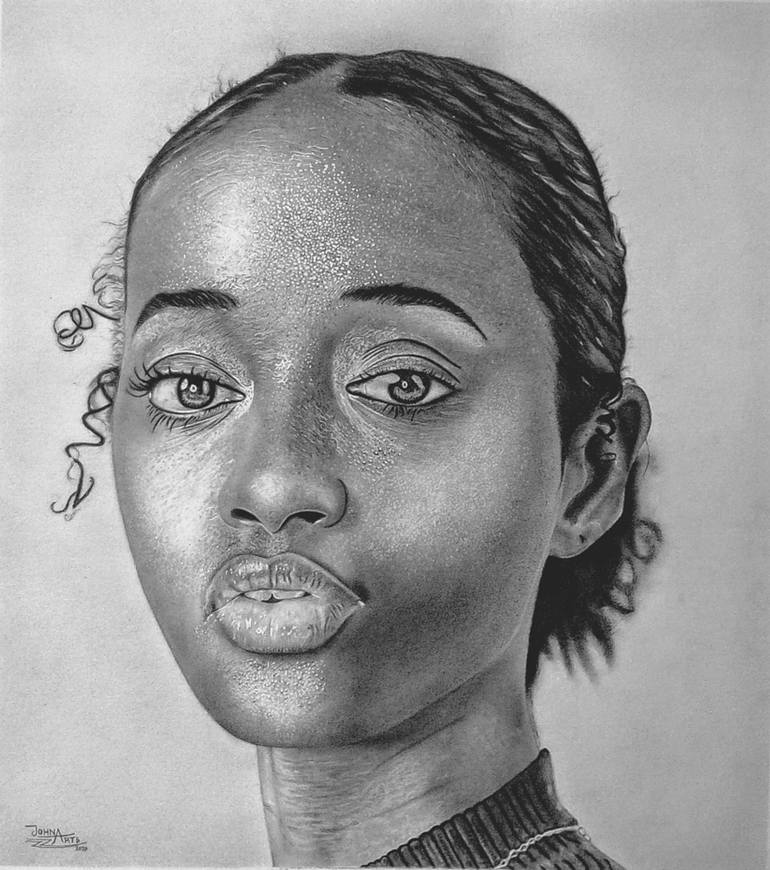 African Beauty Drawing by John Olorunfemi | Saatchi Art