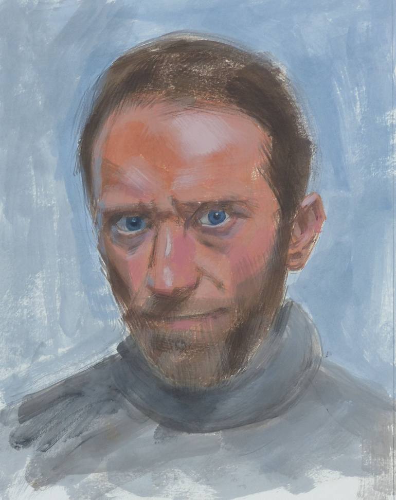 Autoportrait 4 Painting by Sébastien Badia | Saatchi Art