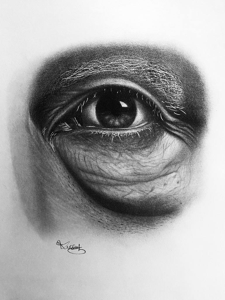 Hyper Realistic Eye Drawing by Kuldeep Singh | Saatchi Art