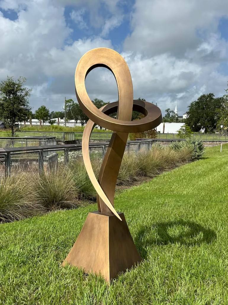 Uncoil brass Outdoor Sculpture by Eugene Perry | Saatchi Art