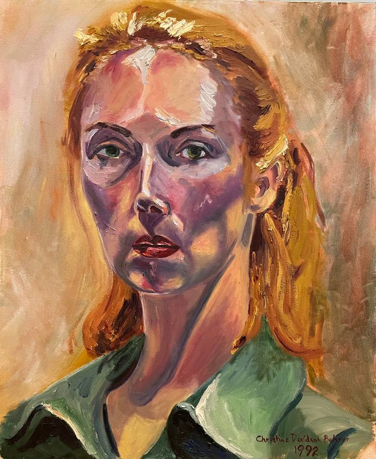 self portrait Painting by Christine Bohrer | Saatchi Art