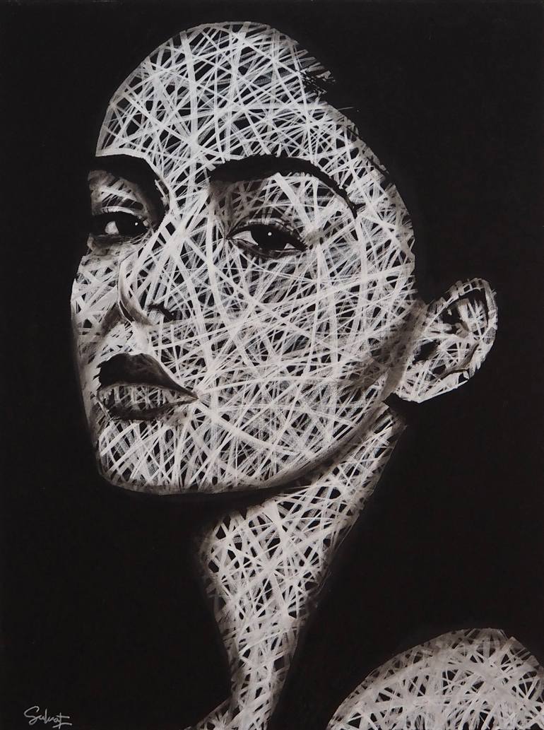 Black and White Line Painting by Sebastia Salvat | Saatchi Art