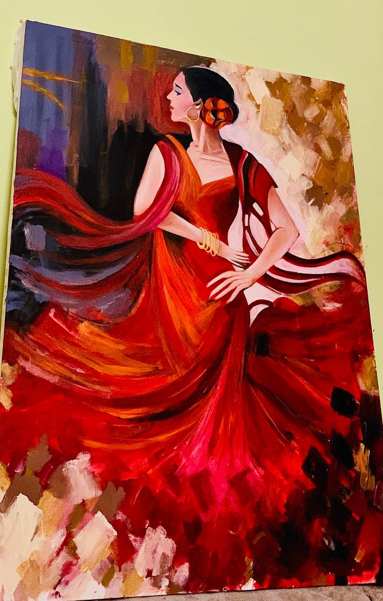 Dancing lady Painting by Maheen Arts | Saatchi Art