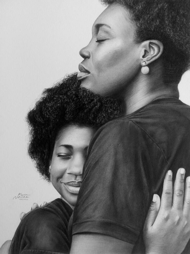 Embrace Drawing by Kevin Ndeche | Saatchi Art