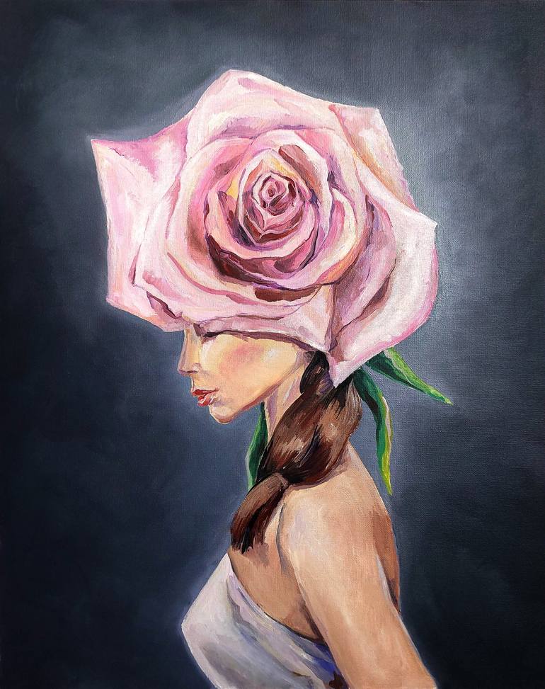 The girl is a rose. The personification of love. Painting by Yelena ...