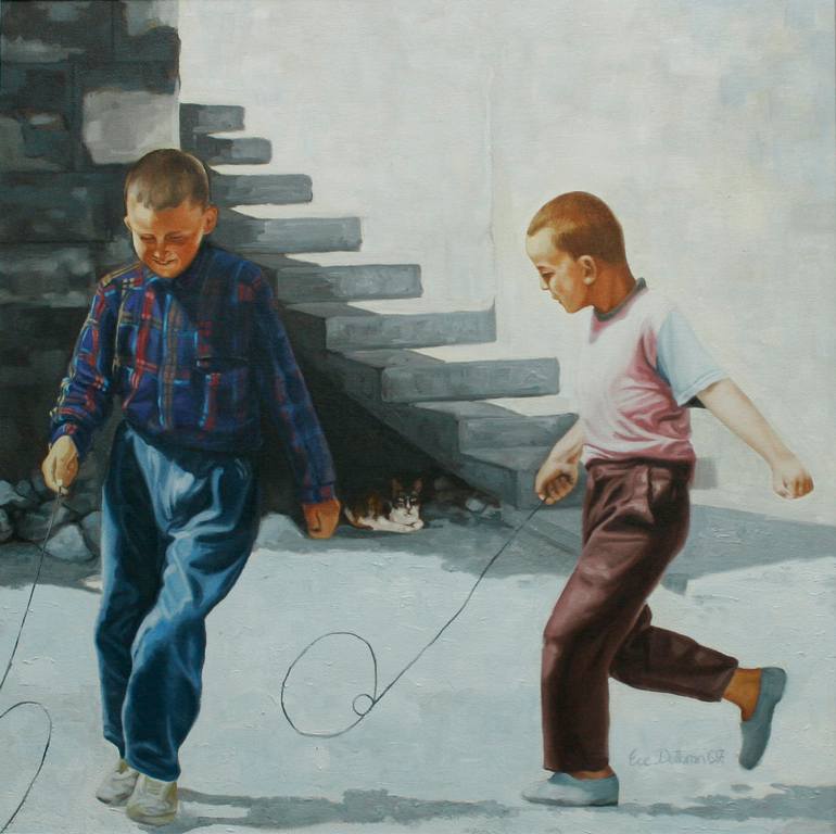 Hoop Spinners Painting by Ece Dalkiran | Saatchi Art