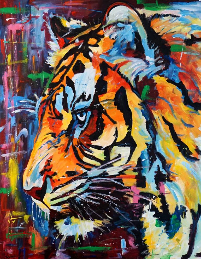 Tiger Painting by Rafal Stach | Saatchi Art