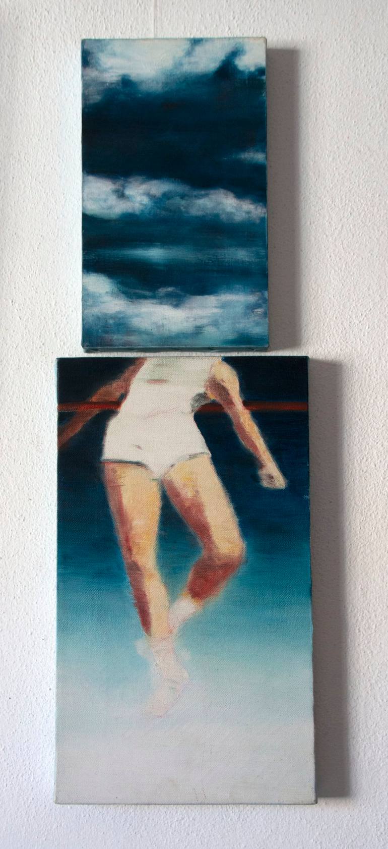 Salto em altura (high jump) dyptic Painting by Jorge Bandarra | Saatchi Art