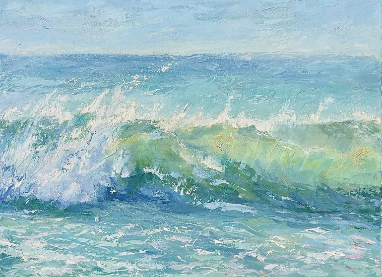 Windy day at Sea - Impressionistic Seascape Oil Painting Painting by ...