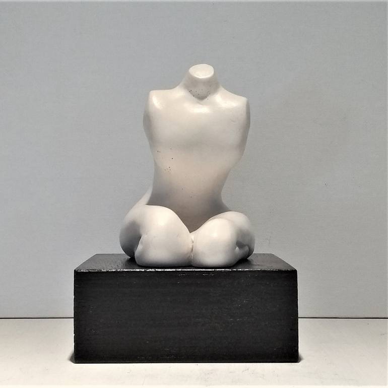 KNEELING FIGURE plaster hand cast sculpture, limited edition Sculpture ...