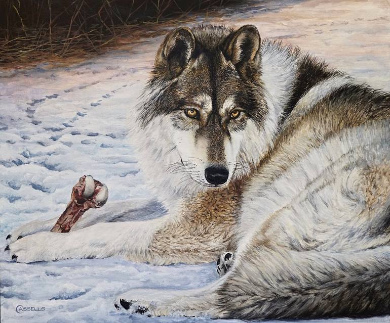 ‘Mindful of the Prize’ - Timber Wolf Painting by Laara Cassells ...