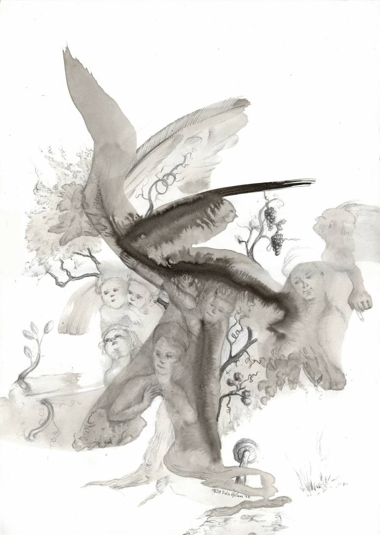 Behind the surface I Drawing by Till Felix Hallauer | Saatchi Art