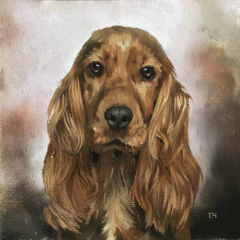 English Cocker Spaniel Painting by Tatjana Cechun | Saatchi Art