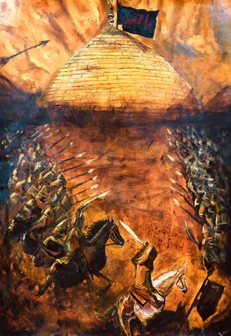 Imam Hussain A.S shrine (Battle of Karbala) Painting by Sanem Khan ...