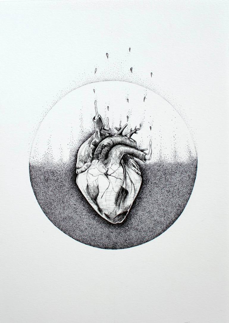 Drowned-heart Drawing by Verônica Cruz | Saatchi Art